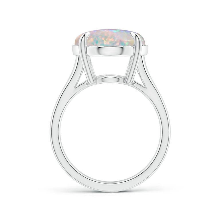 Customizable Angara Claw-Set Gia Certified Solitaire Oval Opal Split ...