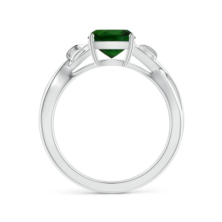 Customizable Angara Gia Certified Cushion Tsavorite Solitaire Ring in ...
