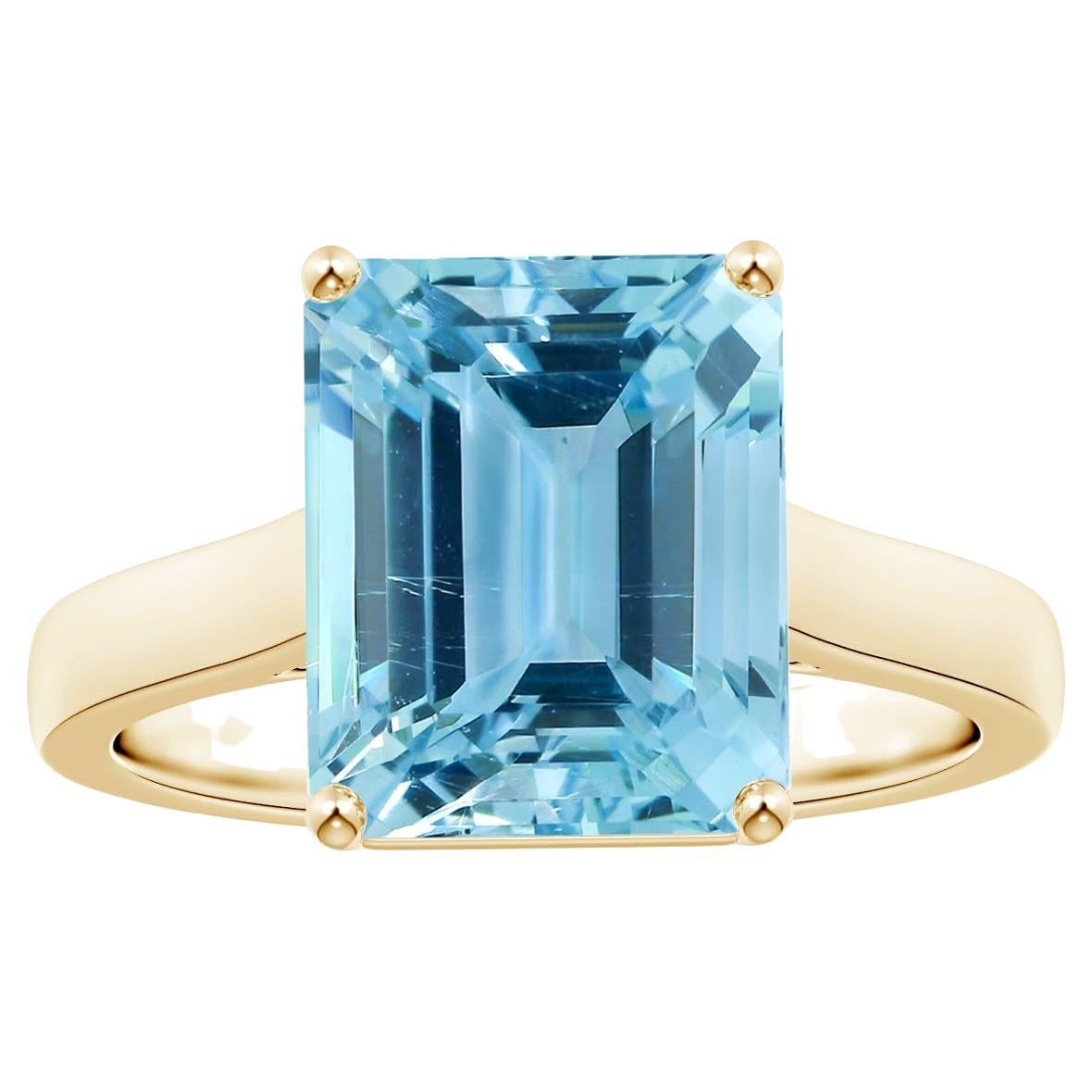 Customizable ANGARA GIA Certified Emerald Solitaire Ring in Yellow Gold ...