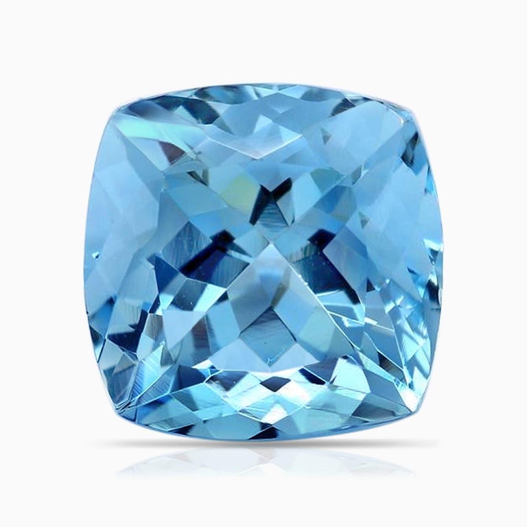 Angara Gia Certified Natural Aquamarine and Diamond Yellow Gold Pendant Necklace For Sale at 1stDibs