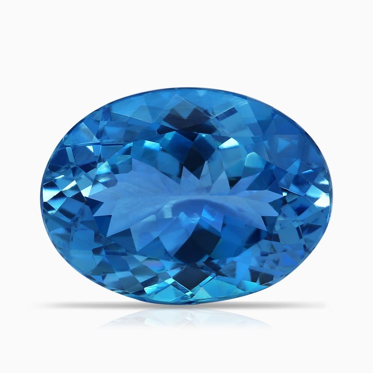 Angara GIA Certified Natural Aquamarine Yellow Gold Pendant Necklace For Sale at 1stDibs