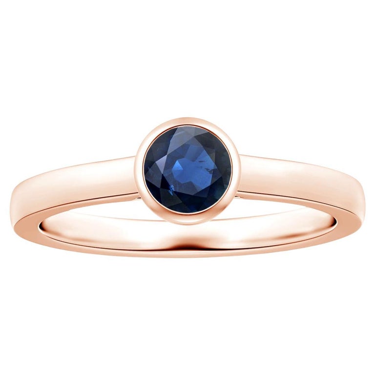 Customizable GIA Certified Natural Bezel-Set Blue Sapphire Solitaire ...