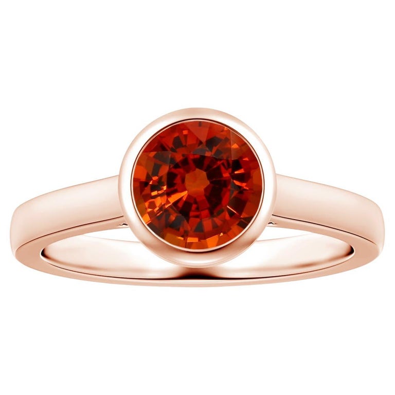 Customizable Angara Gia Certified Natural Bezel-Set Orange Sapphire ...