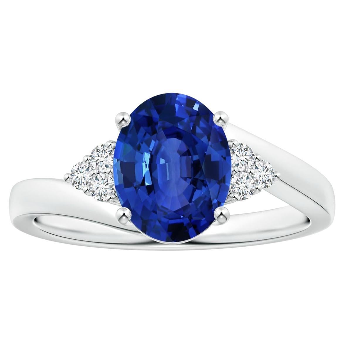 Customizable ANGARA GIA Certified Natural Blue Sapphire Ring in ...