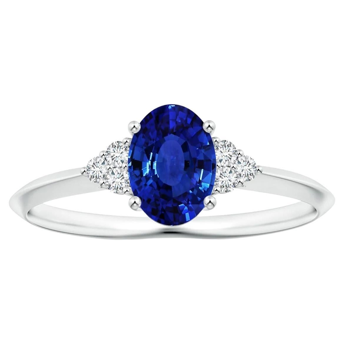 Customizable Angara Gia Certified Natural Teal Sapphire Diamond Shank ...