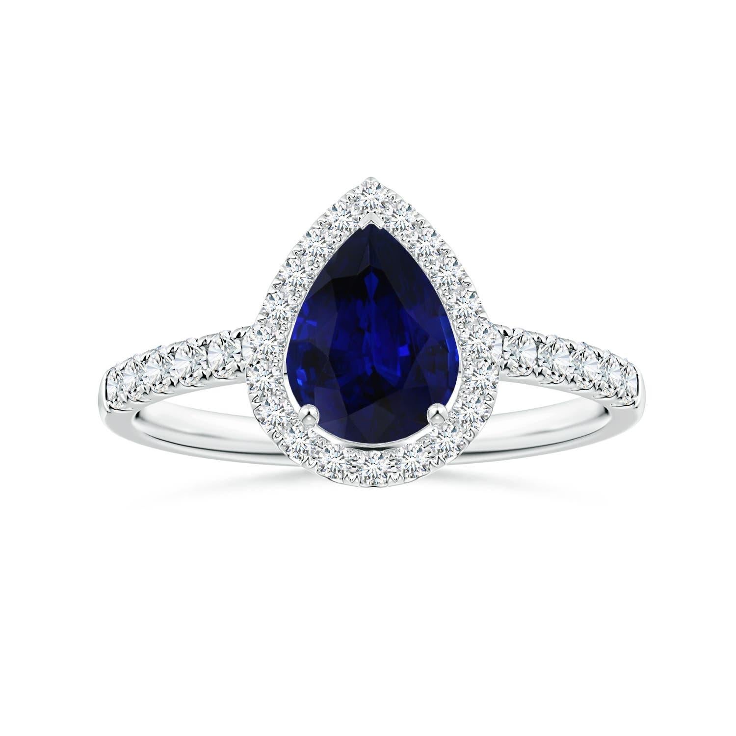 Customizable Angara Gia Certified Natural Round Blue Sapphire Ring in ...