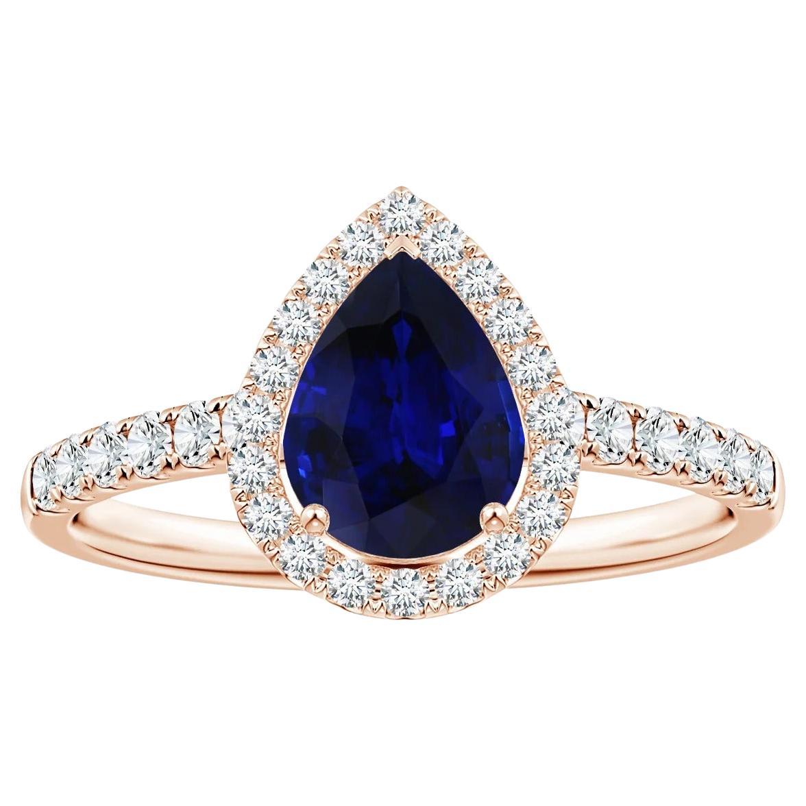 Customizable ANGARA GIA Certified Natural Blue Sapphire Ring in Rose ...