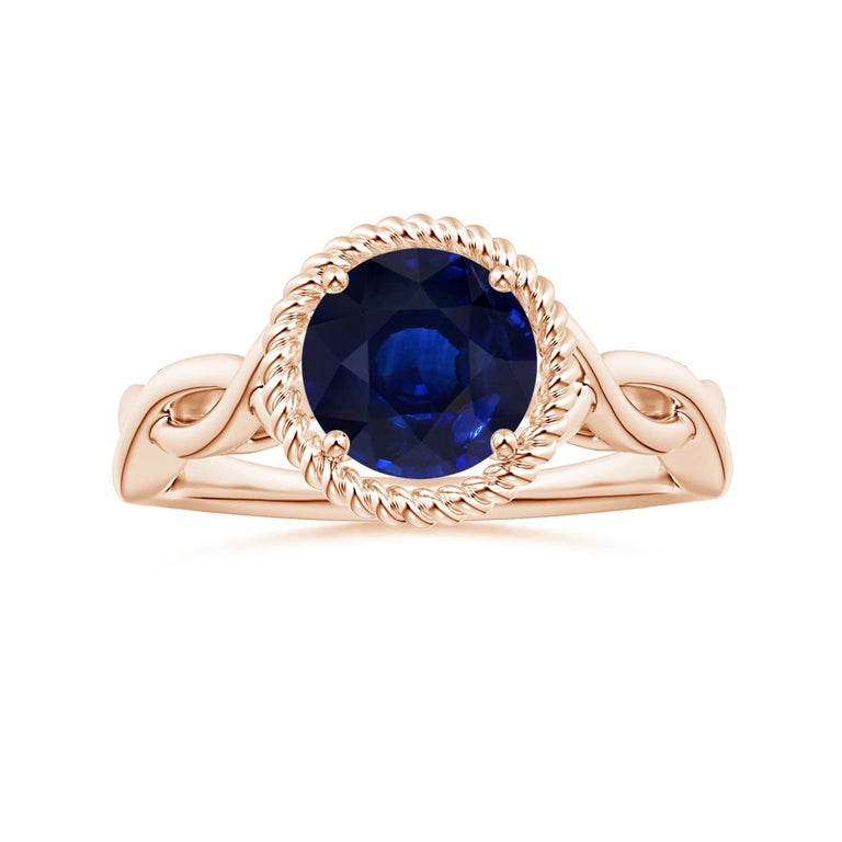 Customizable GIA Certified Natural Blue Sapphire Halo Twisted Shank ...