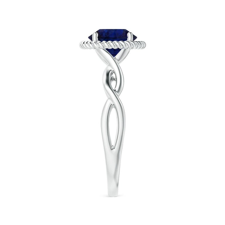 Customizable GIA Certified Natural Blue Sapphire Halo Twisted Shank ...