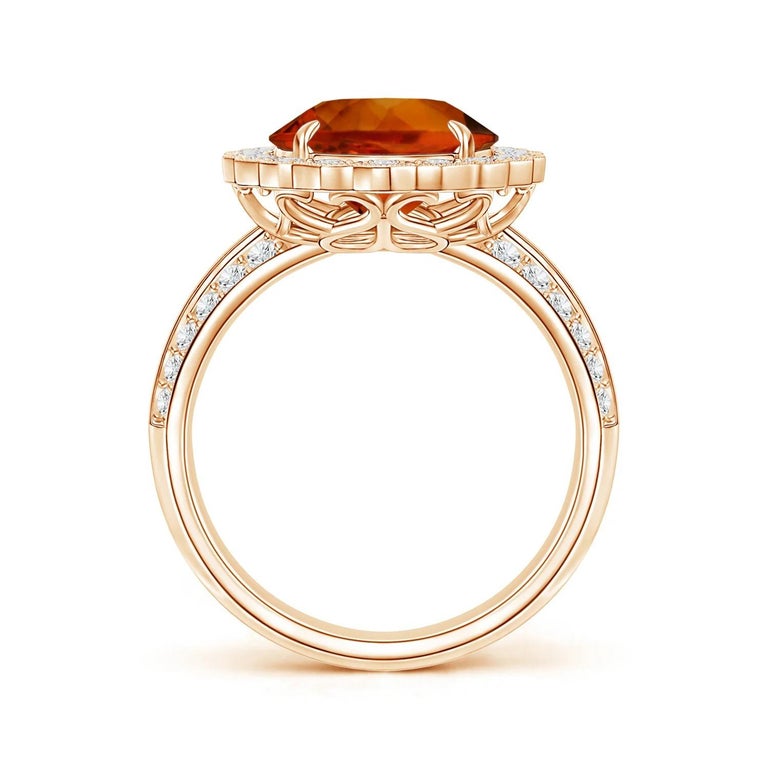 Customizable GIA Certified Natural Citrine Ring in Rose Gold with ...