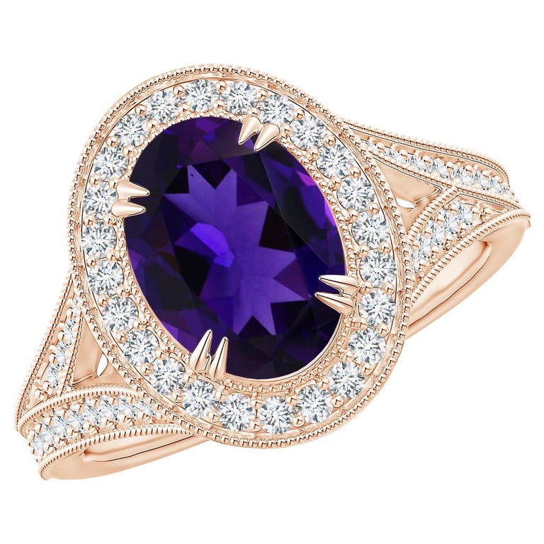 Customizable Angara Gia Certified Natural Classic Amethyst Split Shank ...