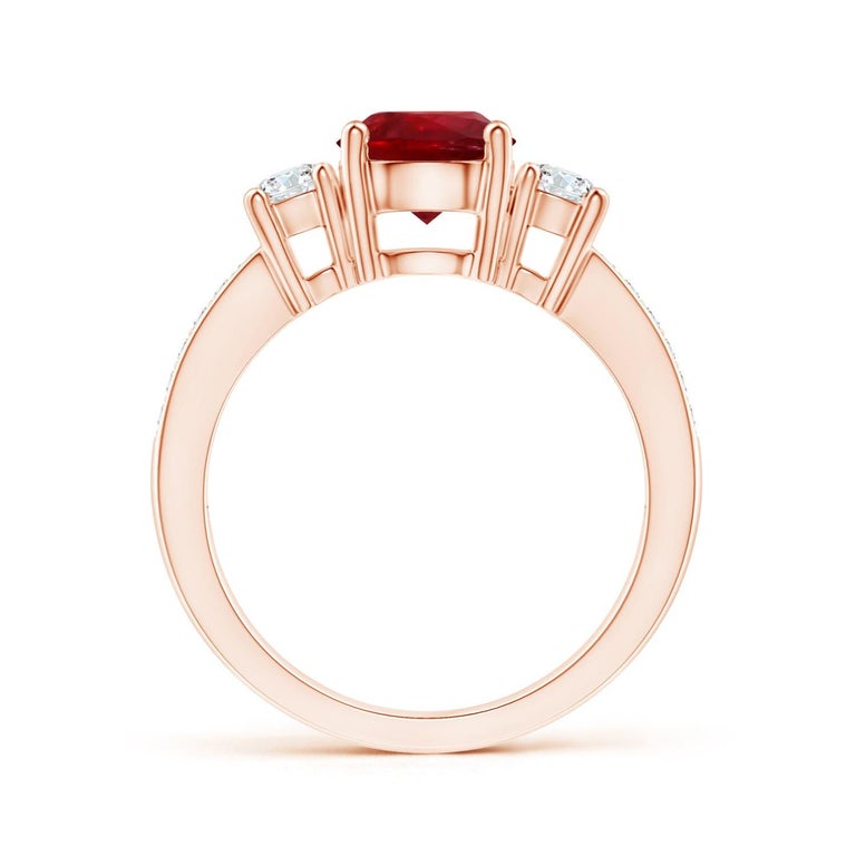 Customizable Angara Gia Certified Natural Classic Ruby and Diamond Ring ...