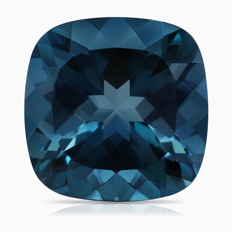 Customizable Angara Gia Certified Natural Cushion London Blue Topaz Solitaire Rose Gold Ring For ...