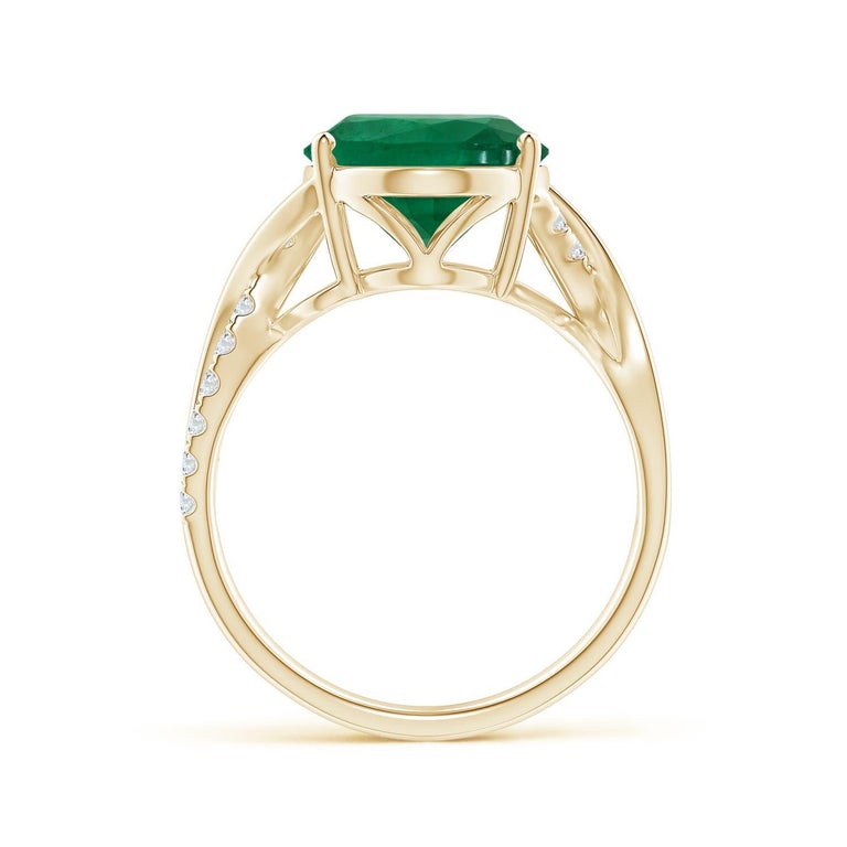 Customizable Angara GIA Certified Natural Emerald Crossover Ring in ...