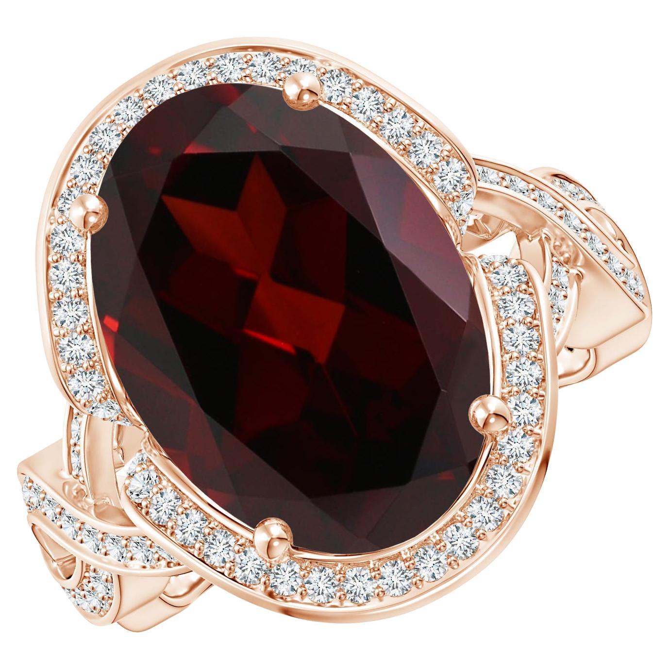 Customizable ANGARA GIA Certified Natural Garnet Ring in Rose Gold with ...
