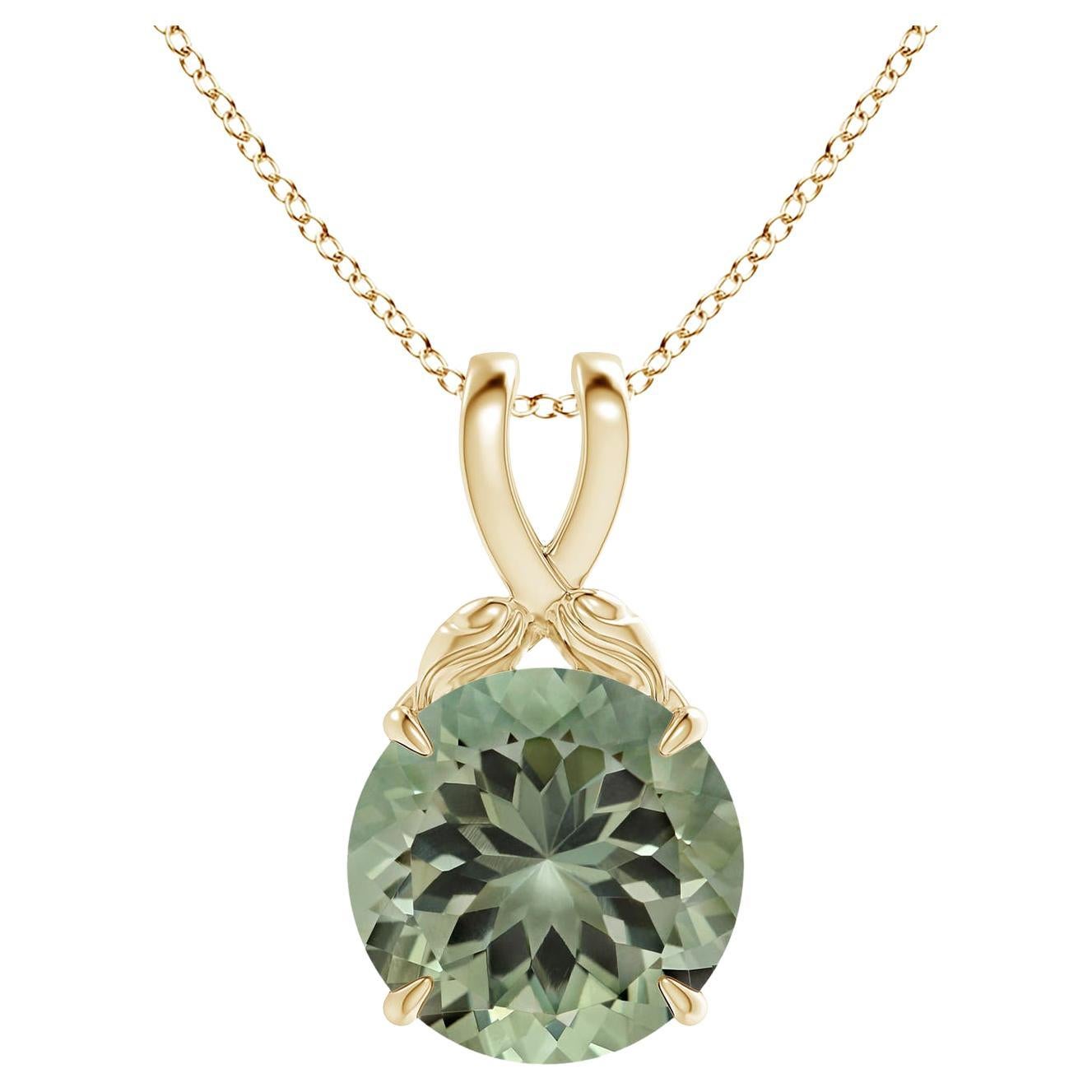 GIA Certified Natural Green Amethyst 'Prasiolite' Pendant in White Gold ...