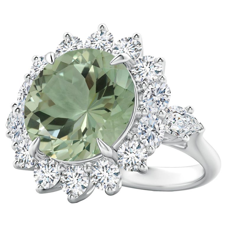 Customizable ANGARA GIA Certified Natural Green Amethyst White Gold ...