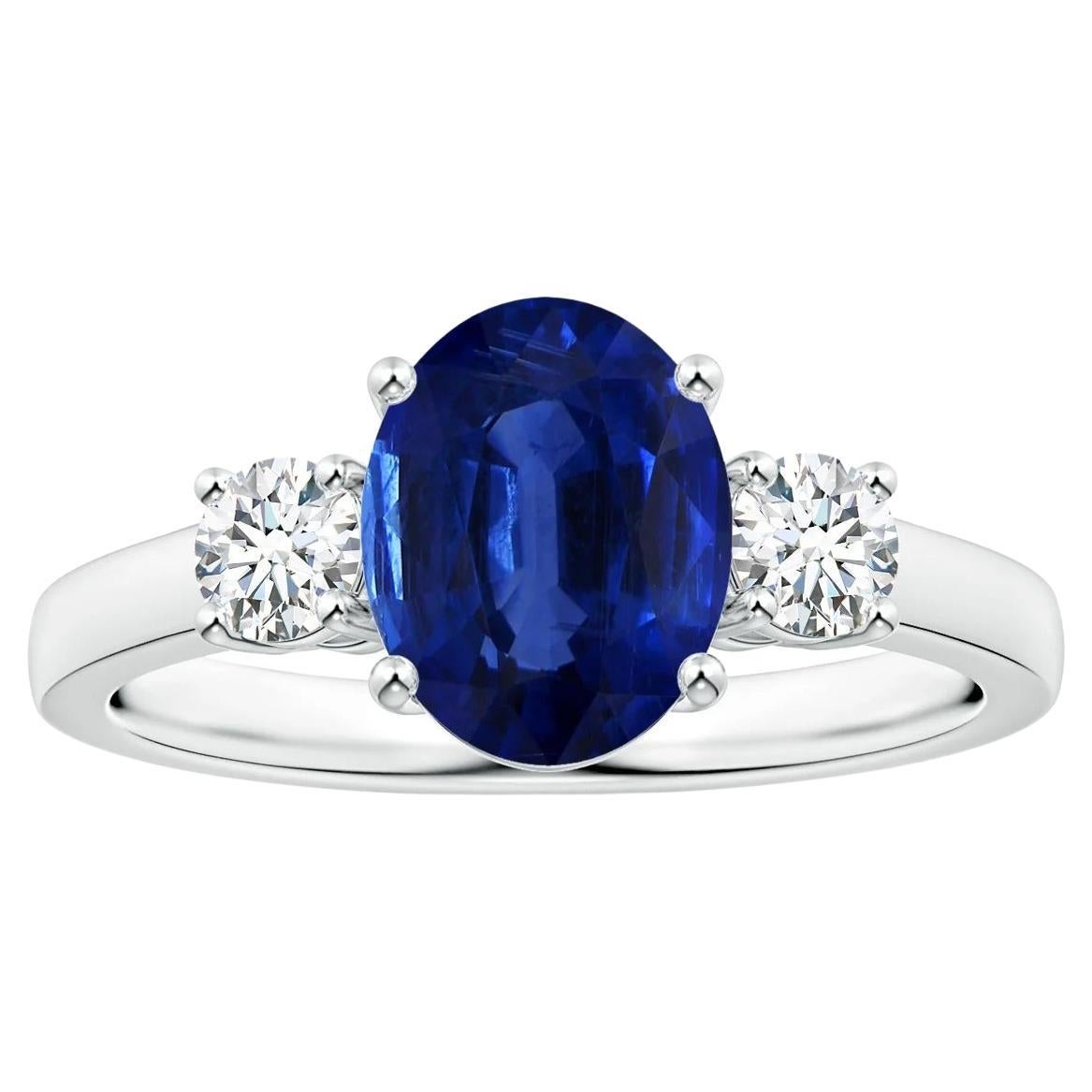 Customizable ANGARA GIA Certified Natural Emerald Three Stone Ring in ...