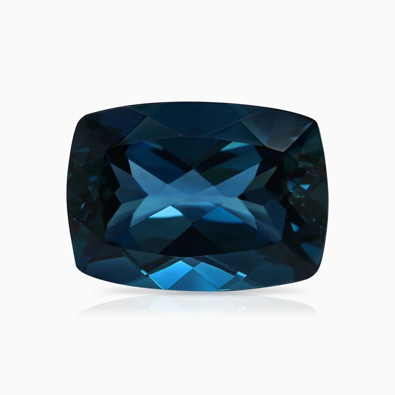 Customizable Angara GIA Certified Natural London Blue Topaz Three Stone Ring in Rose Gold For ...