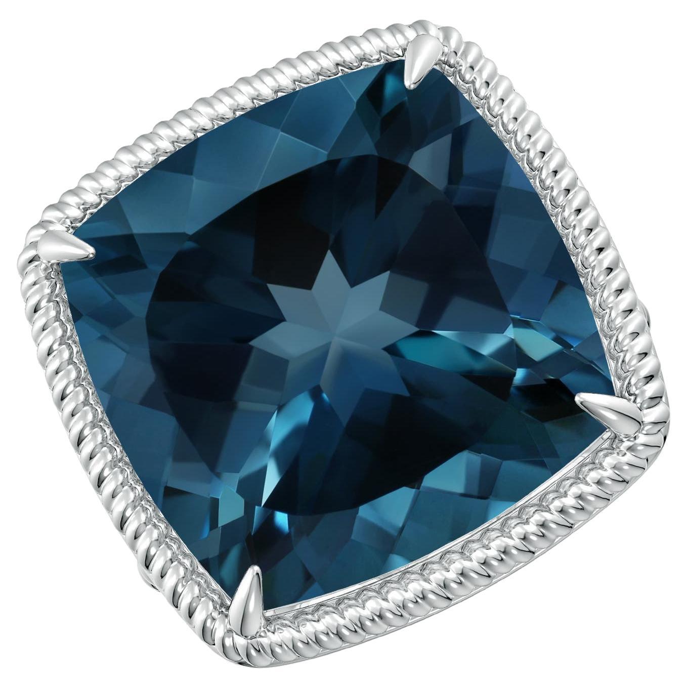 Customizable Angara GIA Certified Natural London Blue Topaz Halo ...