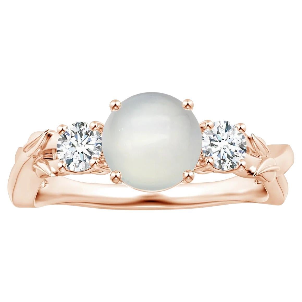 Customizable ANGARA GIA Certified Rainbow Moonstone 3-Stone Ring in ...