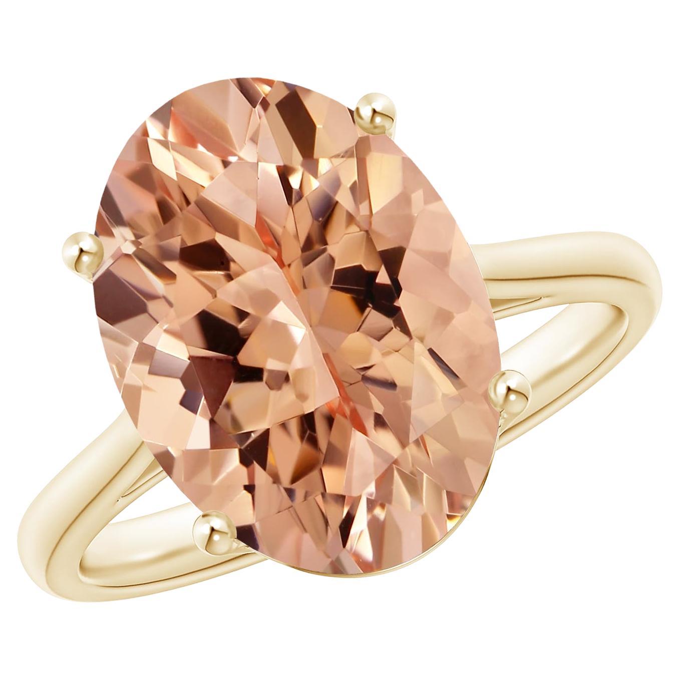 Customizable ANGARA GIA Certified Natural Morganite Cocktail Ring in ...