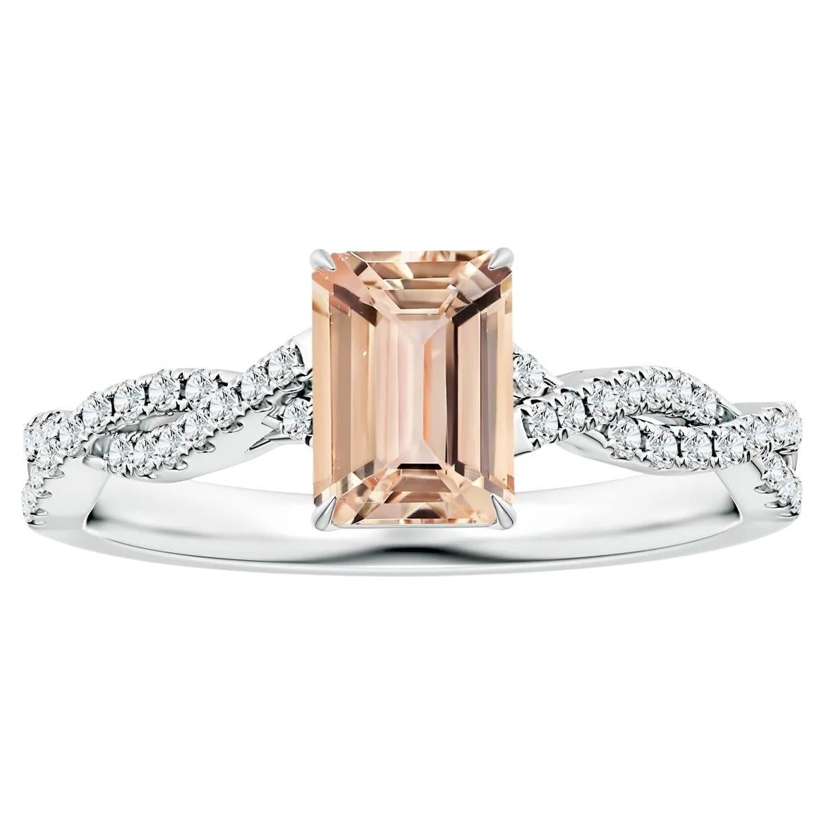 Customizable Angara Gia Certified Natural Morganite Ring in White Gold ...