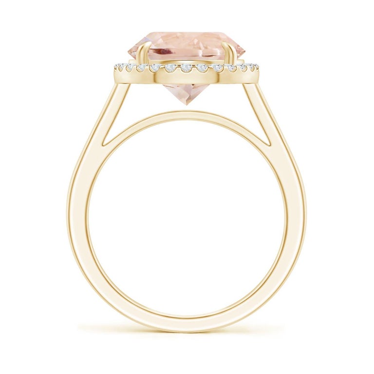 Customizable GIA Certified Natural Morganite Ring in Yellow Gold with ...