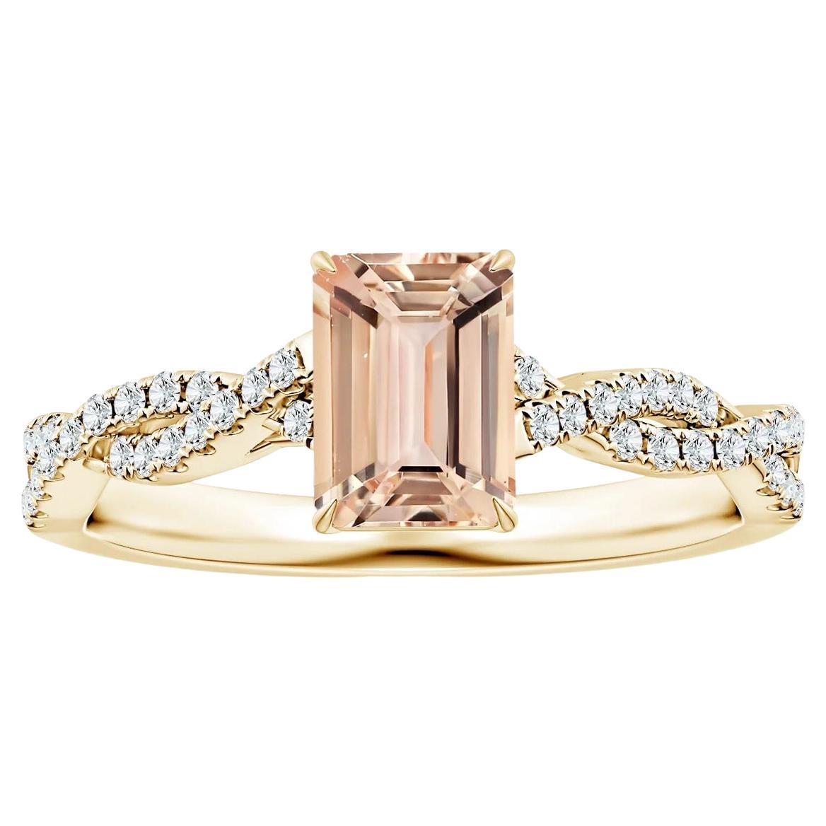 Customizable Angara Gia Certified Natural Morganite Ring in White Gold ...