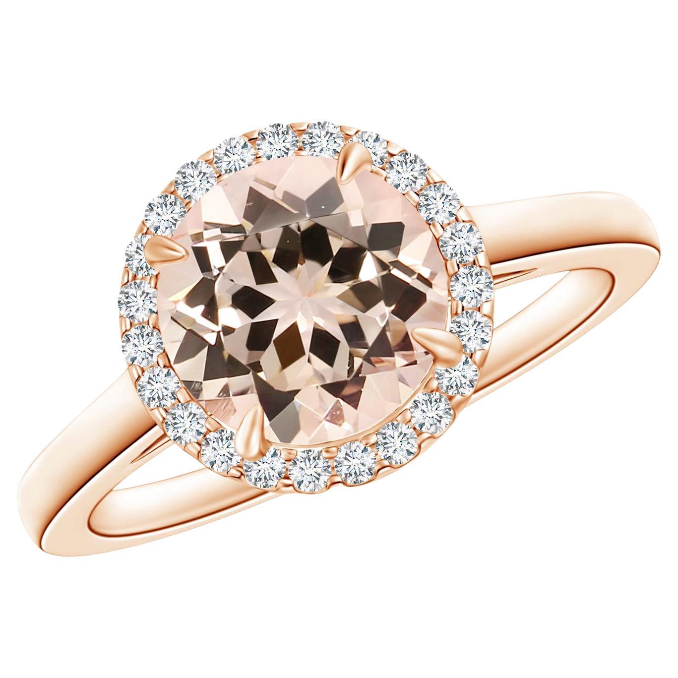 Customizable Angara GIA Certified Natural Morganite Ring in White Gold ...