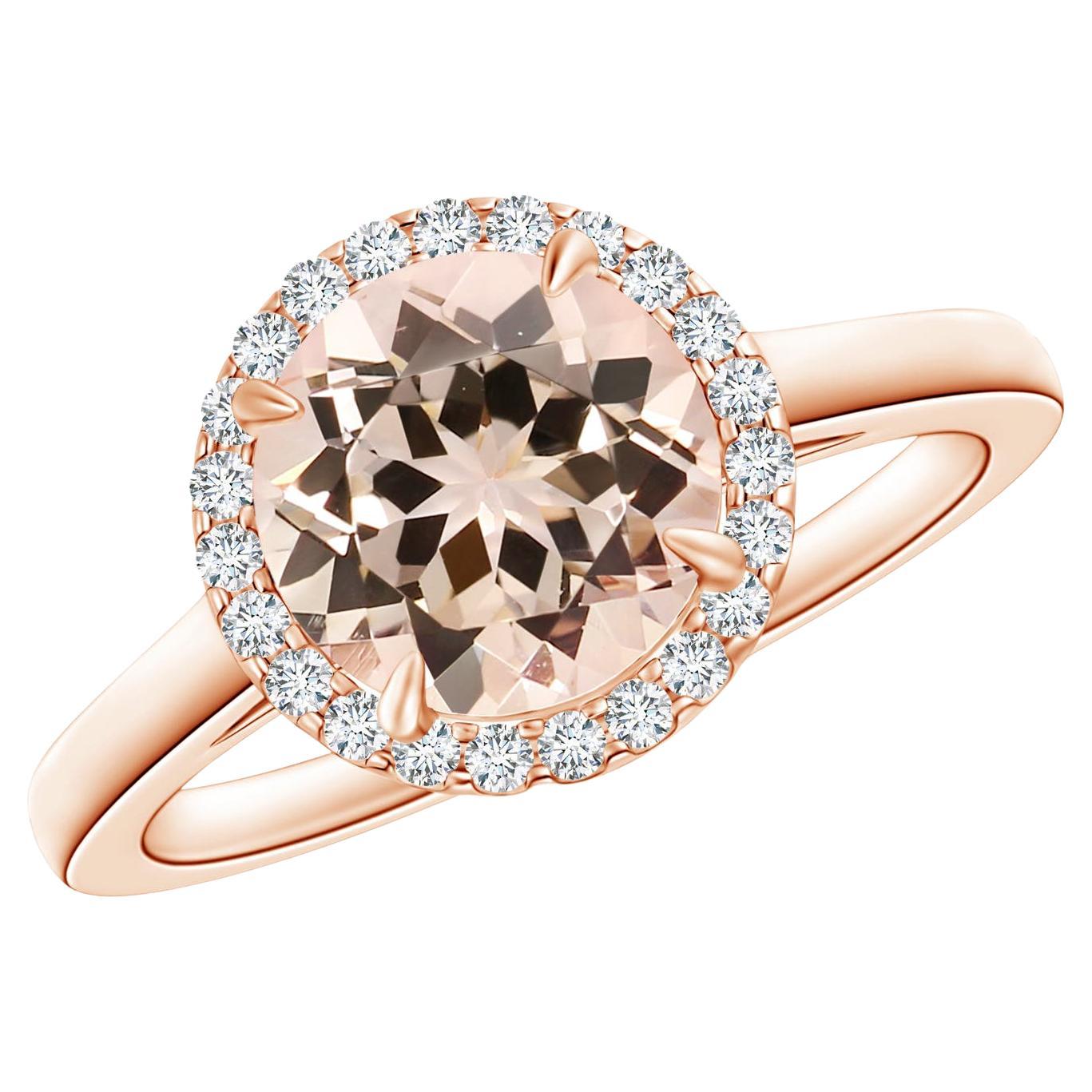 Customizable Angara GIA Certified Natural Morganite Ring in White Gold ...