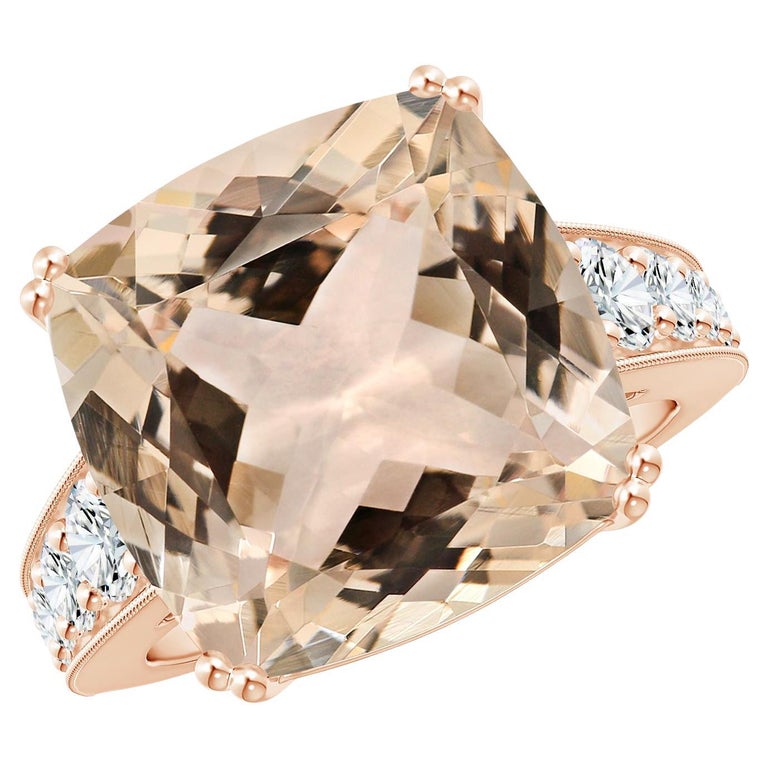 Customizable ANGARA GIA Certified Natural Morganite Solitaire Ring in ...