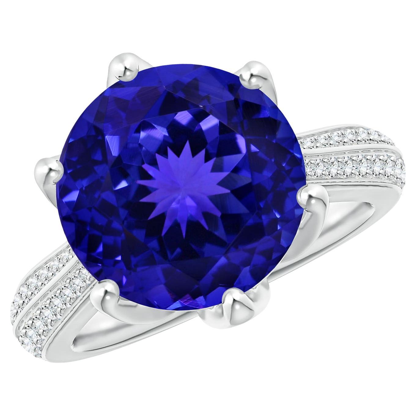 Customizable GIA Certified Natural Nature Inspired Round Tanzanite Ring ...