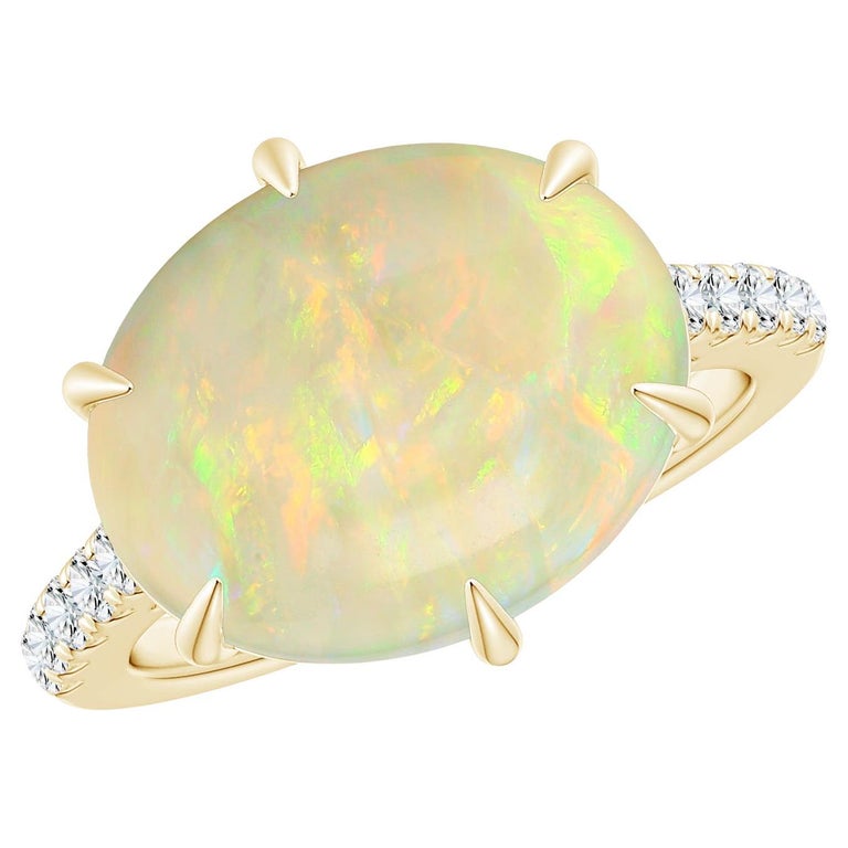 Customizable ANGARA GIA Certified Natural Opal Oval East-West Solitaire ...