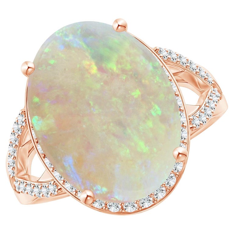 Customizable ANGARA GIA Certified Natural Opal Rose Gold Ring with ...