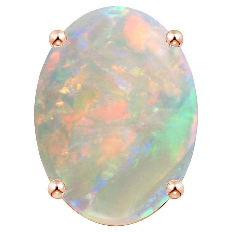 Customizable ANGARA GIA Certified Natural Opal Split Shank Rose Gold ...