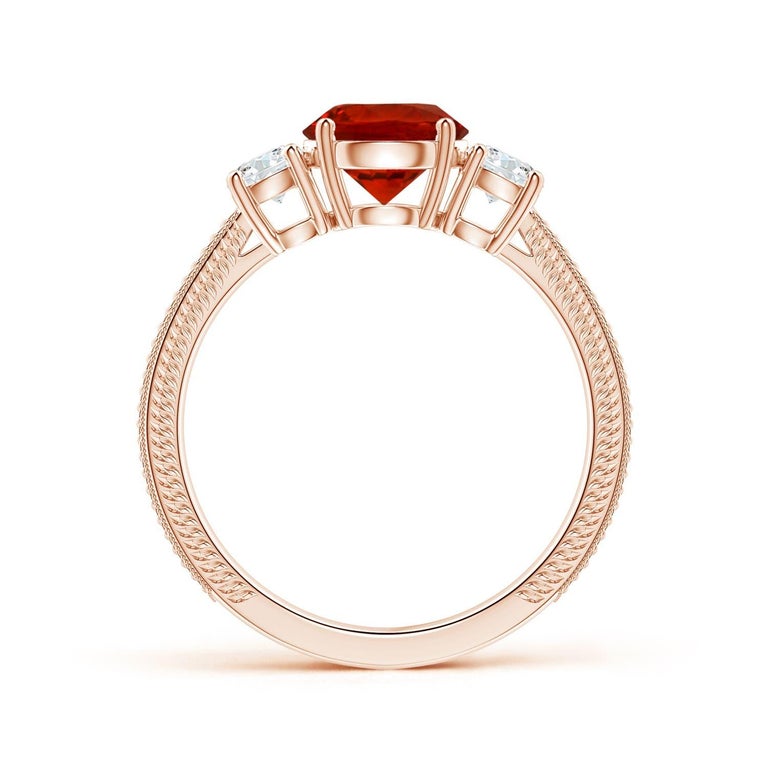 Customizable GIA Certified Natural Orange Sapphire Three Stone Ring in ...