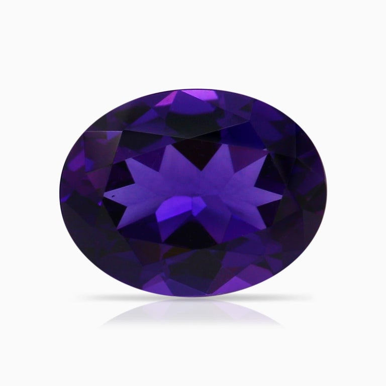 Customizable GIA Certified Natural Oval Amethyst White Gold Ring with ...