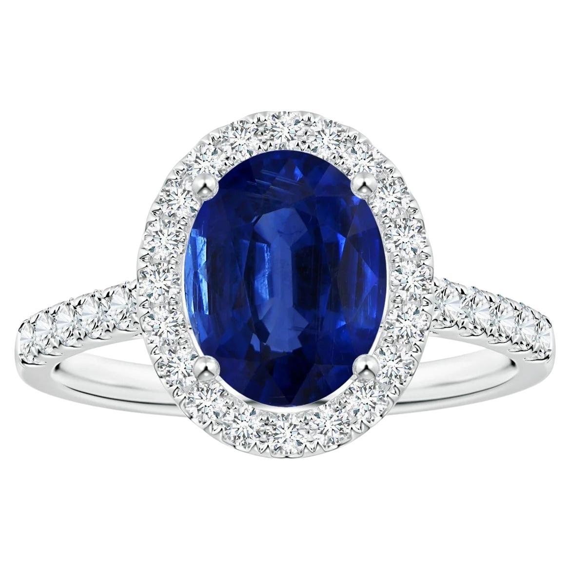 Customizable ANGARA GIA Certified Natural Oval Kyanite Halo Ring in ... Customizable ANGARA GIA Certified Natural Oval Kyanite Halo Ring in ...