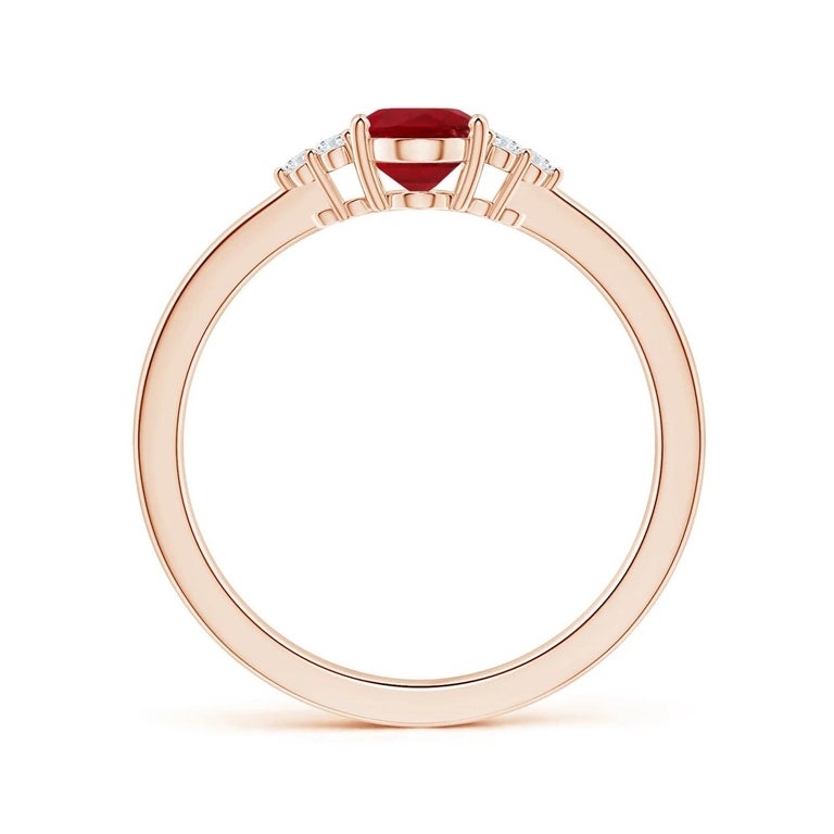 Customizable Angara GIA Certified Natural Oval Ruby Ring in Rose Gold ...
