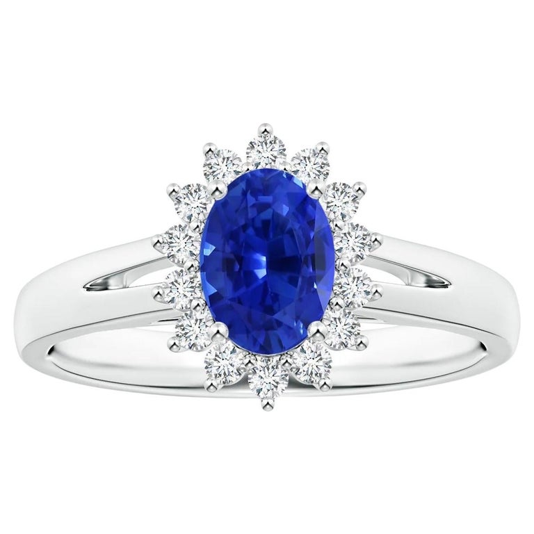 Customizable ANGARA GIA Certified Natural Oval Sapphire Diana Ring in ...