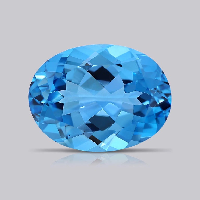 Customizable ANGARA GIA Certified Natural Oval Swiss Blue Topaz ...