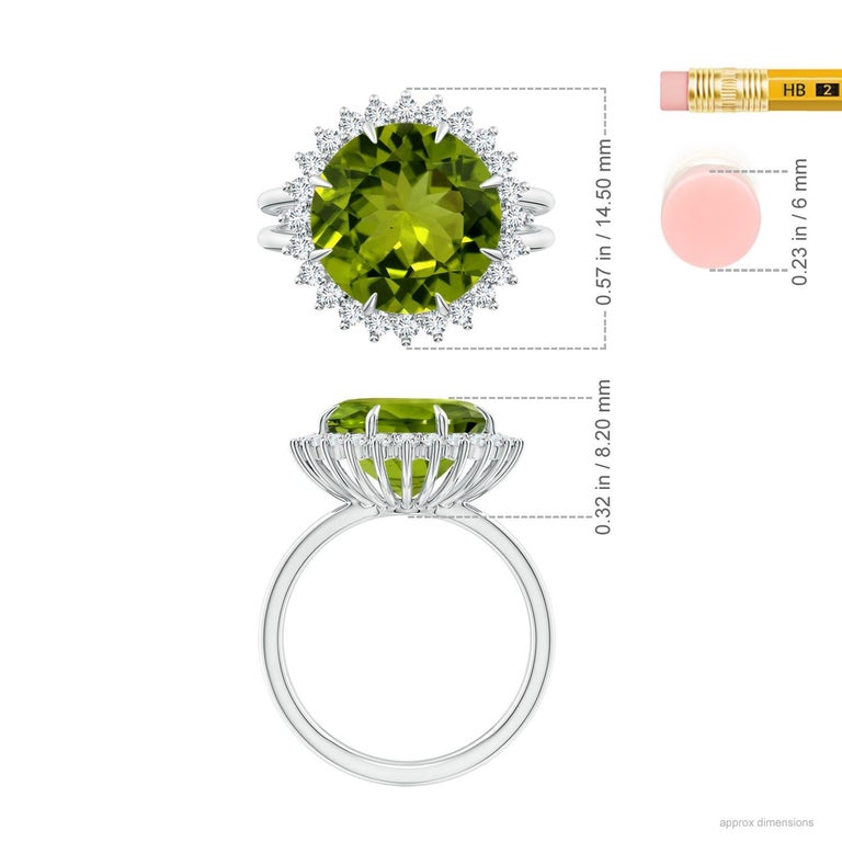 Customizable ANGARA GIA Certified Natural Peridot Ring in White Gold ...