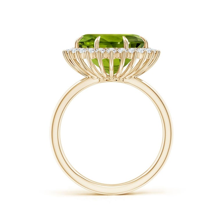 Customizable GIA Certified Natural Peridot Ring in Yellow Gold with ...