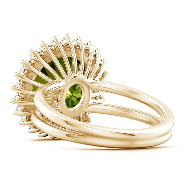 Customizable GIA Certified Natural Peridot Ring in Yellow Gold with ...