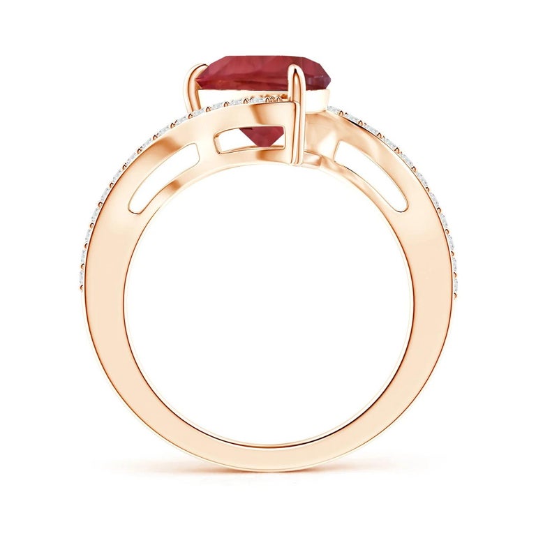 Customizable GIA Certified Natural Pink Tourmaline and Diamond Bypass ...