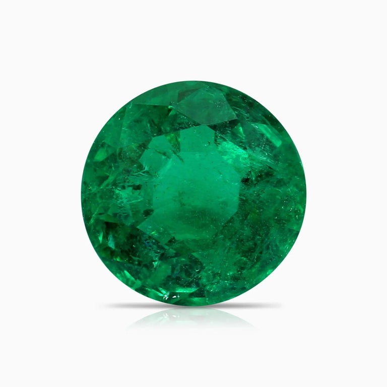 Customizable Angara Gia Certified Natural Round Emerald Ring in White ...