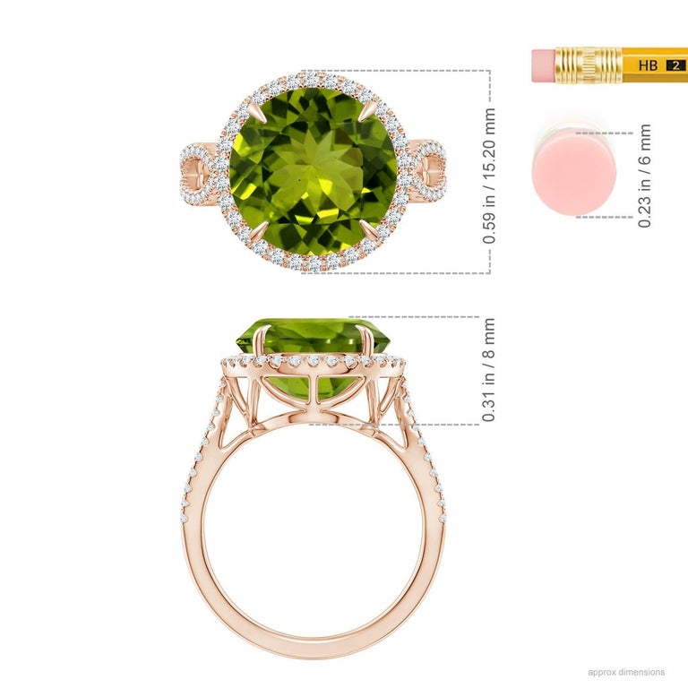 Customizable ANGARA GIA Certified Natural Round Peridot Split Shank ...