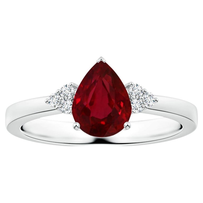 Customizable ANGARA GIA Certified Natural Ruby Ring in Platinum with ...