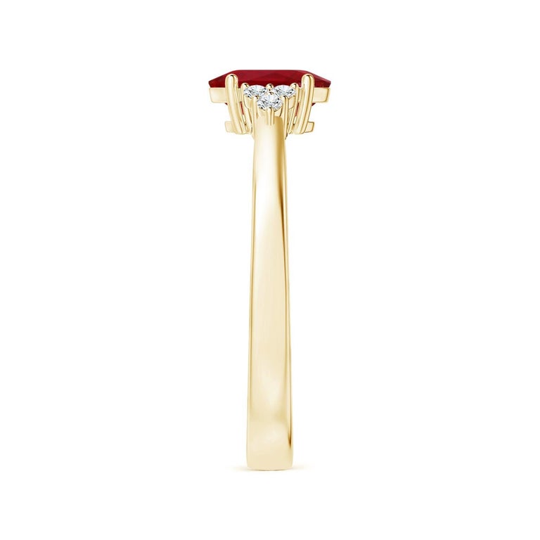 Customizable ANGARA GIA Certified Natural Ruby Ring in Yellow Gold with ...